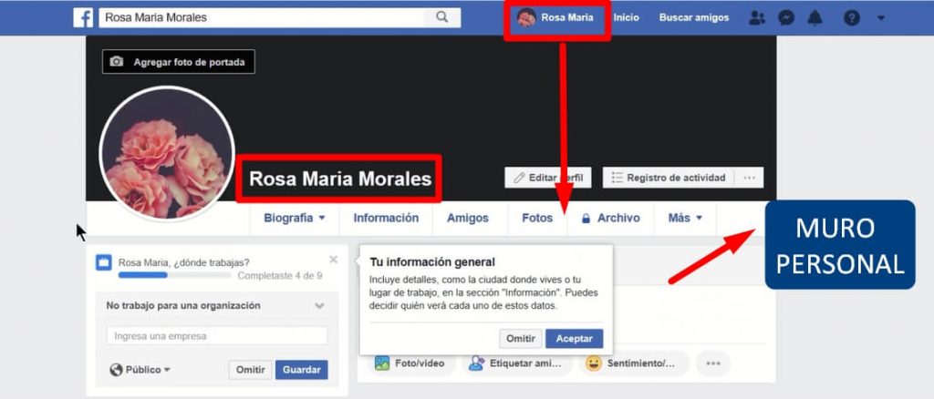 Diferencia entre el muro de noticias y el muro personal de Facebook