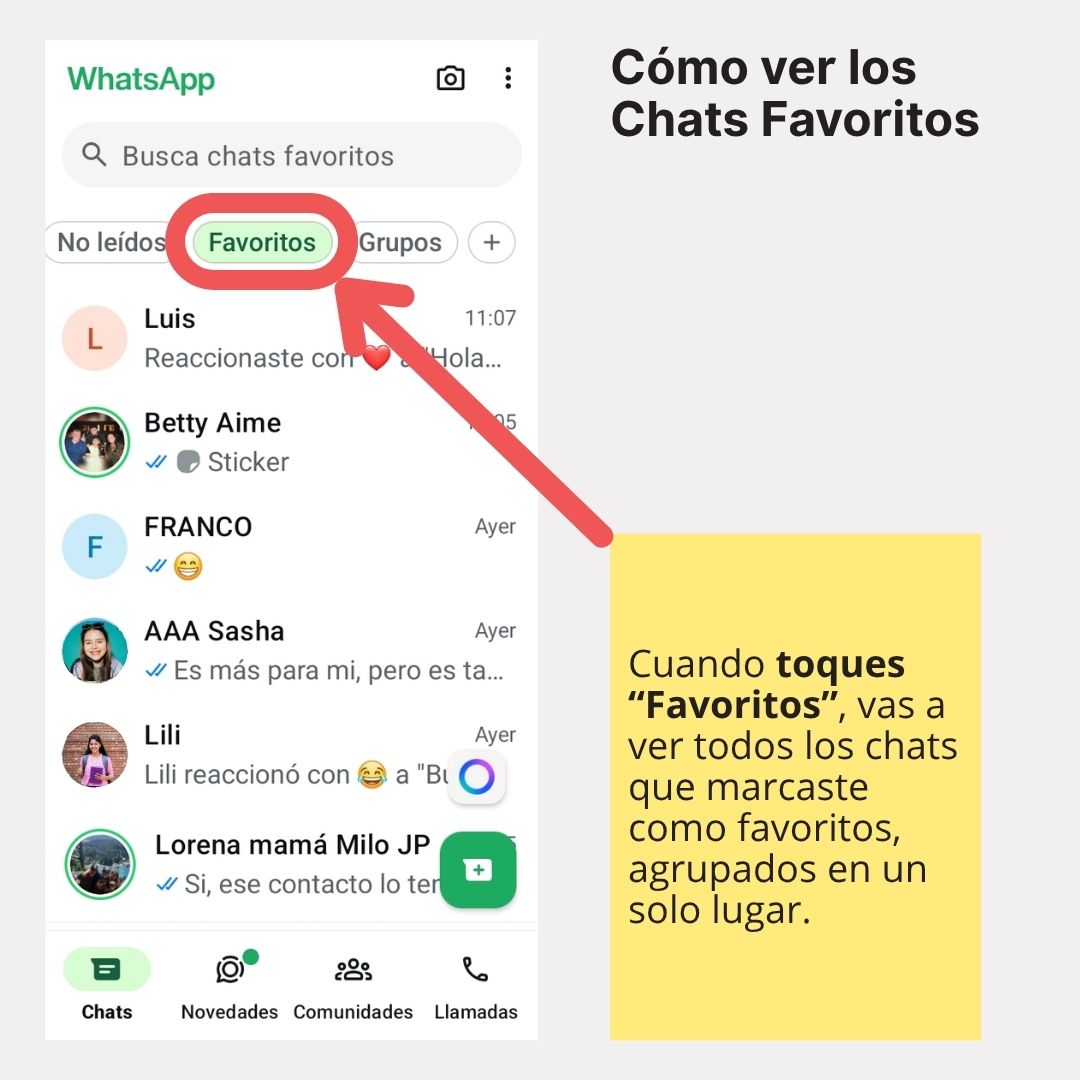 3 formas de acceder rápido a tus chats favoritos de WhatsApp